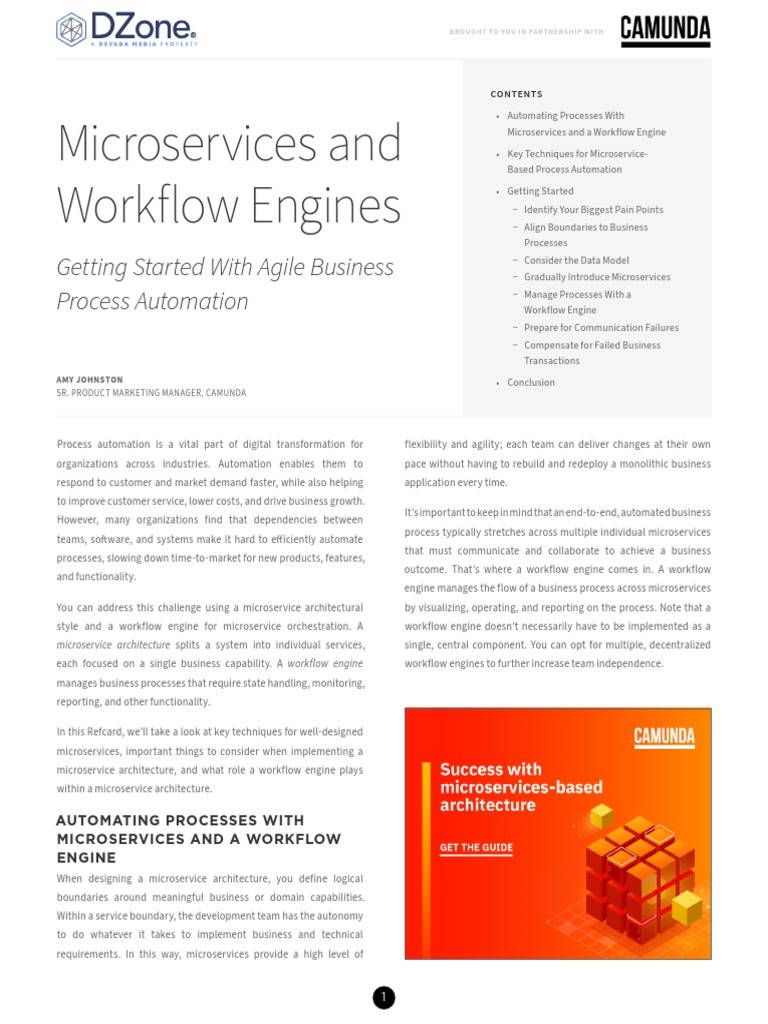 Microservices and Workflows Engines DZone | PDF | Business Process | Automation