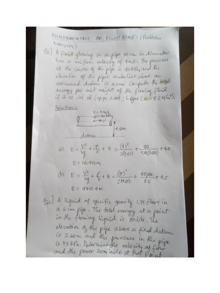 Module 1a - Fundamentals of Fluid Flow Problems - Word | PDF
