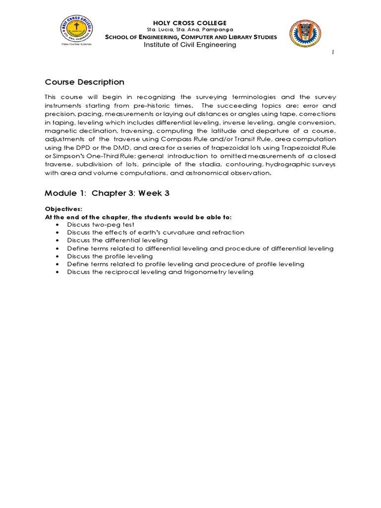 Module 1 Chapter 3 Week 3 Fundamentals of Surveying Lecture | PDF ... Module 1 Chapter 3 Week 3 Fundamentals of Surveying Lecture | PDF ...