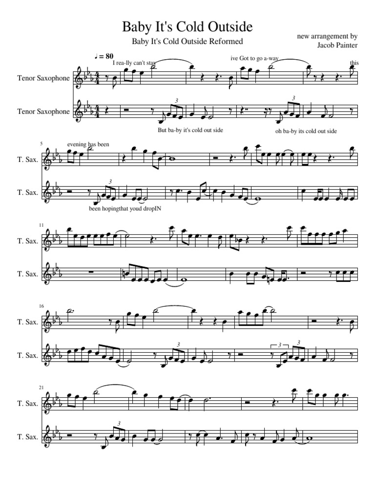 Baby It's Cold Outside Reformed | PDF | Saxophone | American Popular Music