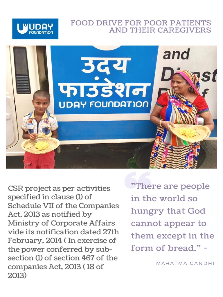 Food Drive For Poor Patients and Their Caregivers | PDF | Corporate ...