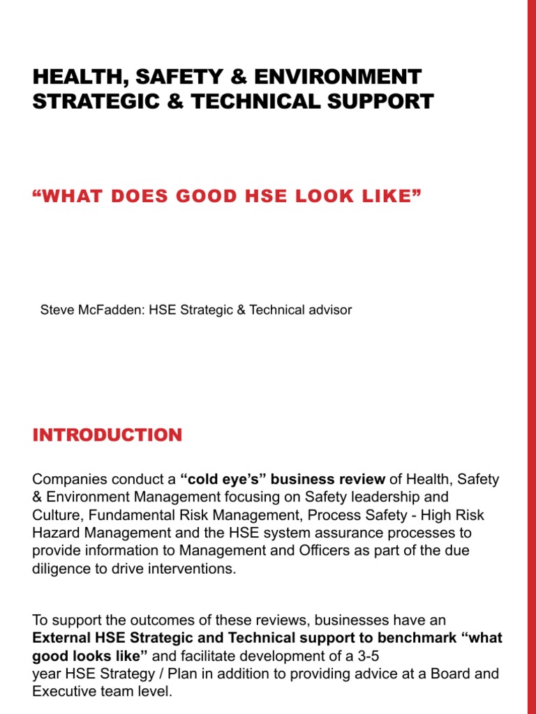 HSE Strategic Process | PDF | Risk | Occupational Safety And Health