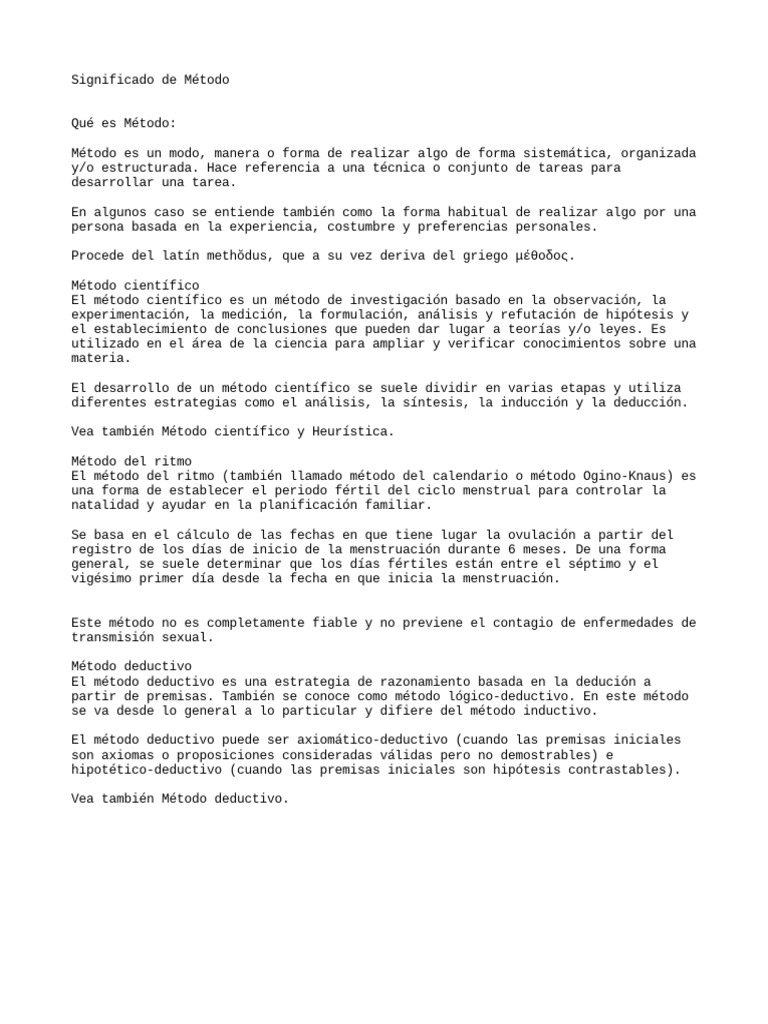 Definición y Tipos de Métodos | PDF