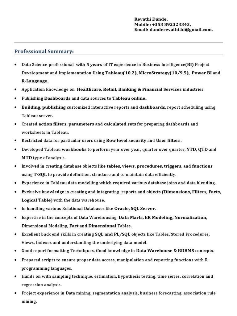 Senior Data Analyst | PDF | Databases | Data Warehouse