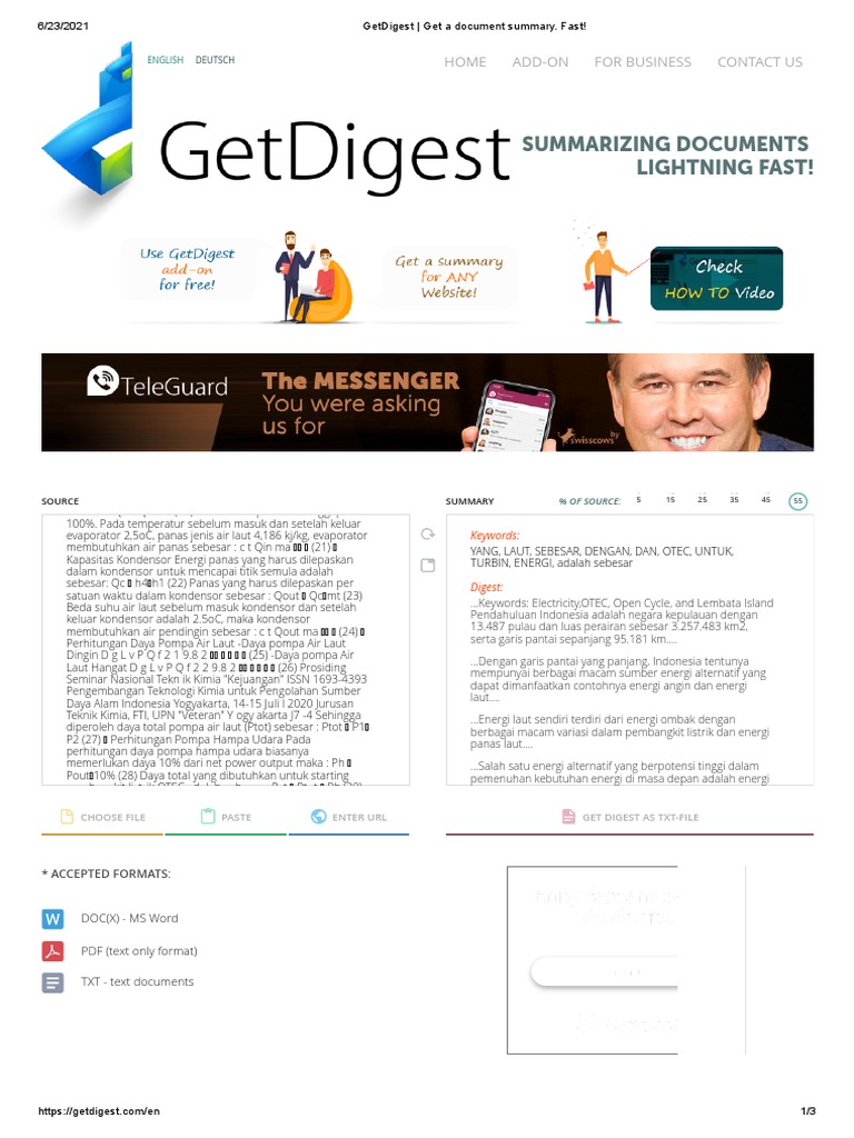 GetDigest - Get A Document Summary. Fast! | PDF