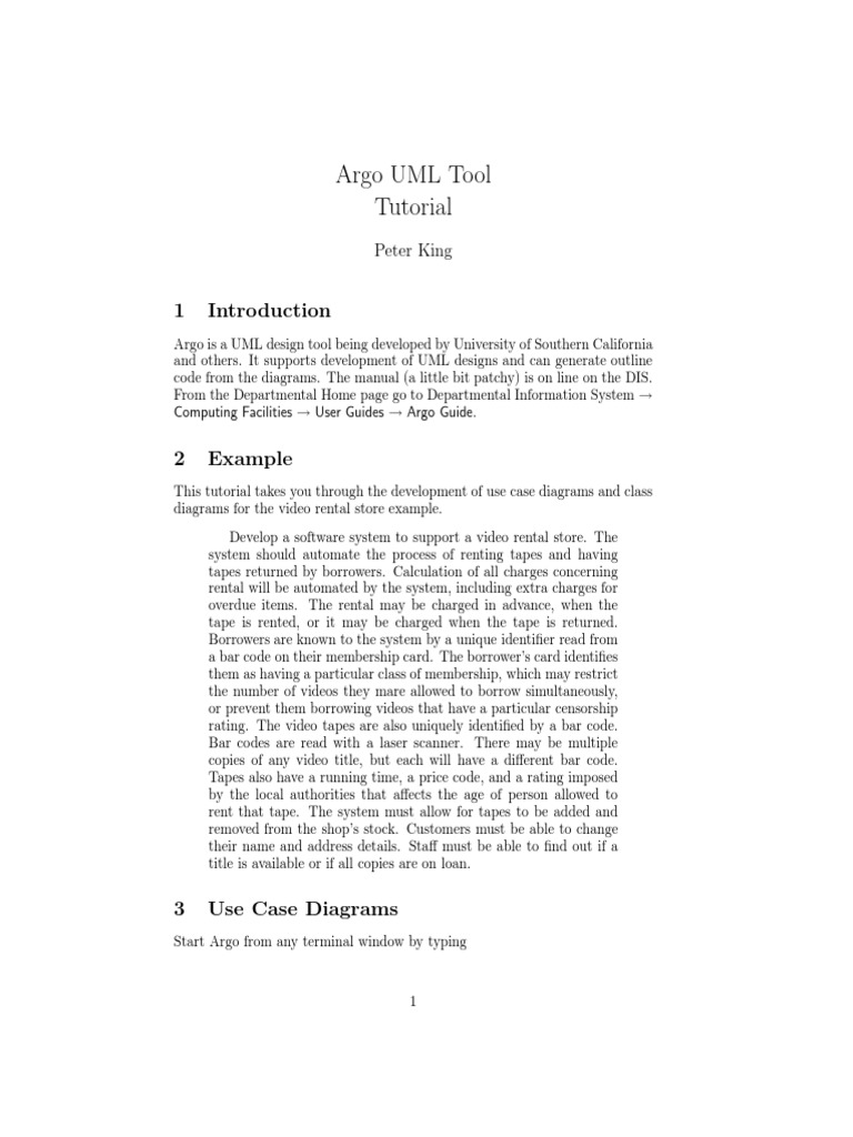 Argo Uml Tool Tutorial | PDF | Class (Computer Programming) | Parameter (Computer Programming)