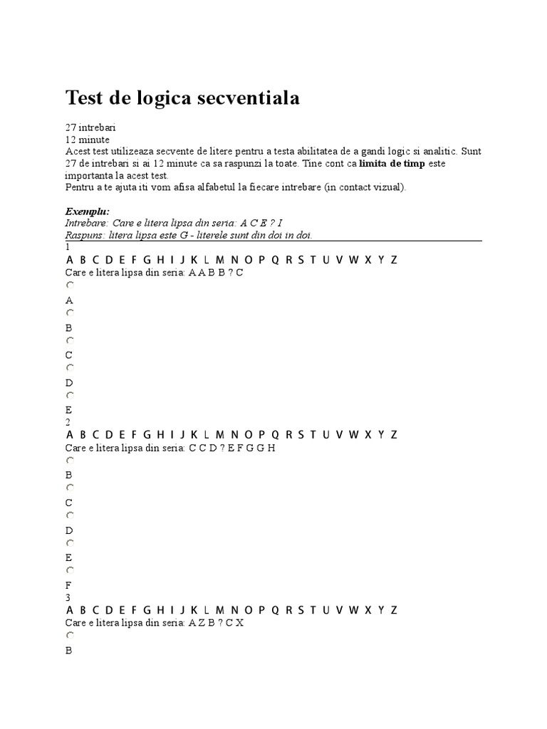 Test de Logica Secventiala | PDF
