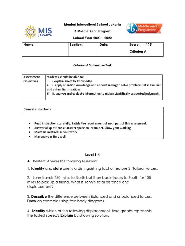 Summative Final G9 - Physics | PDF | Force | Velocity
