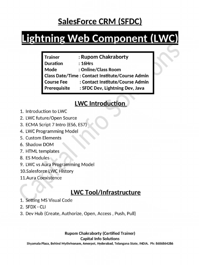 LWC Syllabus 1.0 | PDF