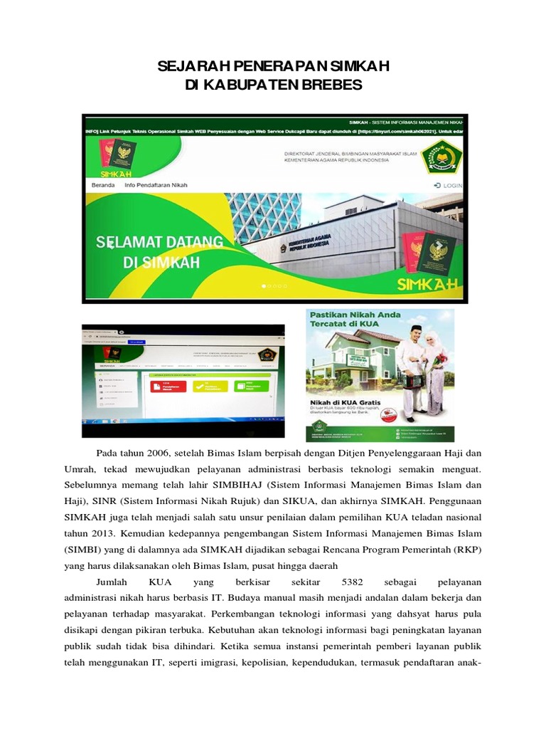 Sejarah Penerapan Simkah Di Kabupaten Brebes | PDF | Pengelolaan ...