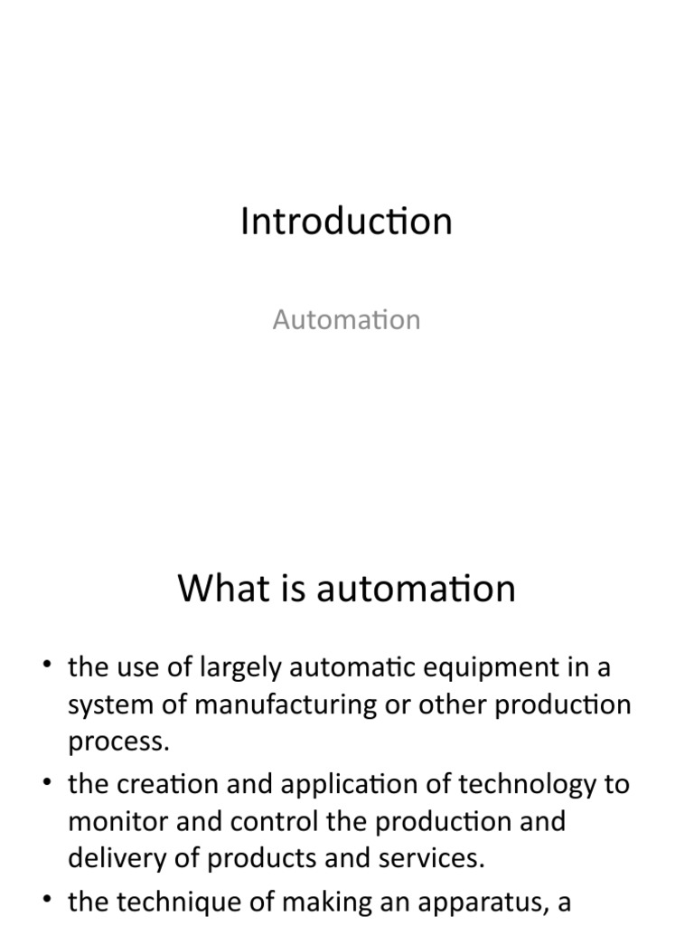 Lecture 1 Introduction | PDF | Automation | Machines