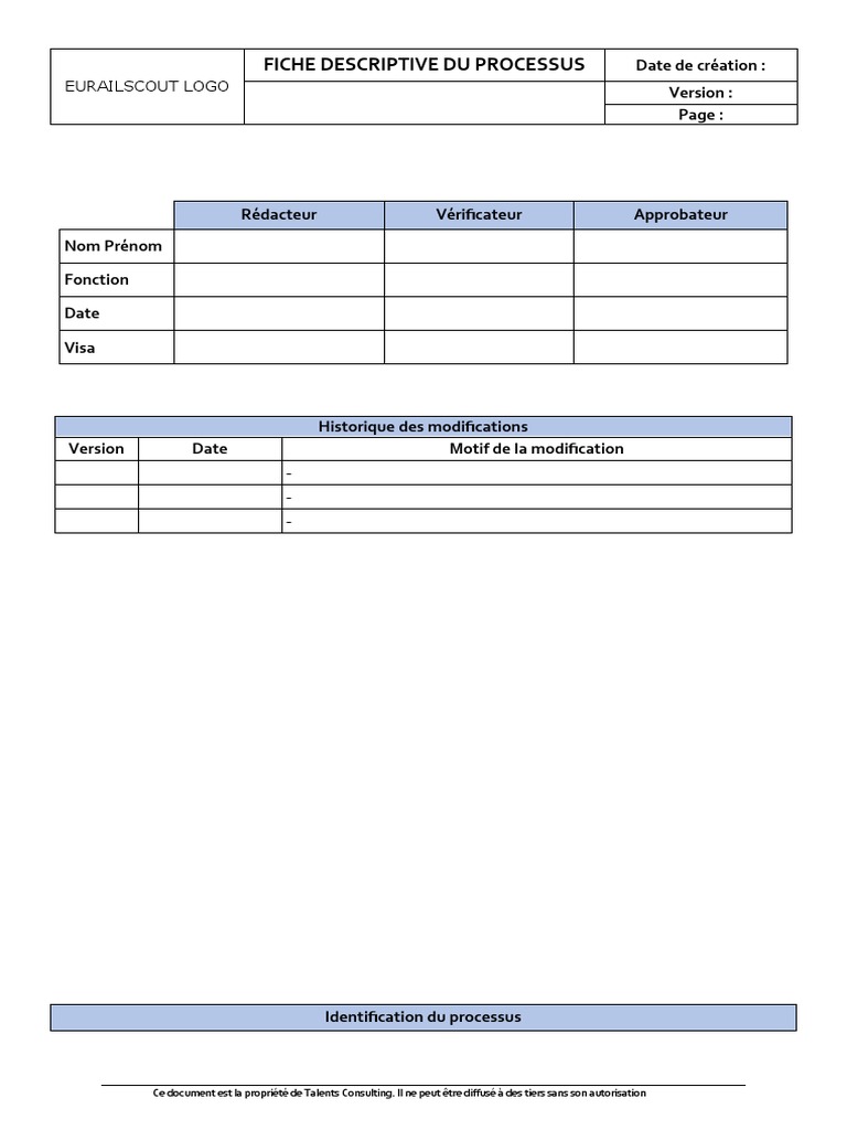 Fiche descriptive du processus ISO 9001 | PDF | Audit | Business