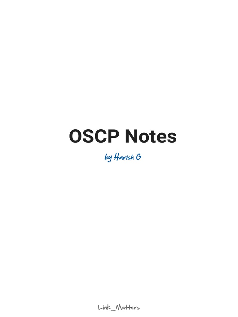 OSCP Notes | PDF | Library (Computing) | Internet Protocols