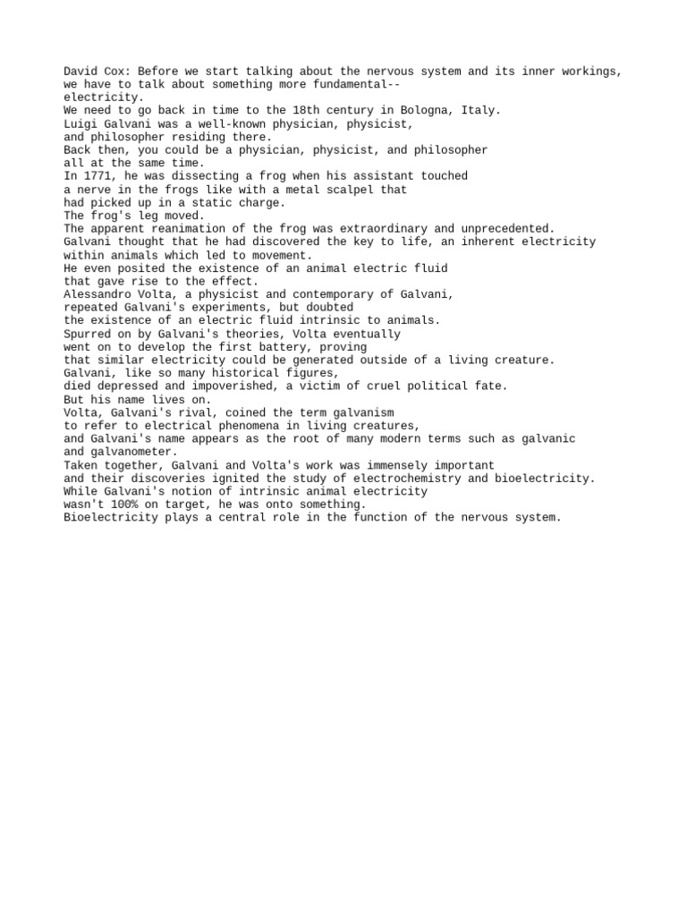 MCB80 - V2 - 1A - The History of Bioelectricity - V2FC - SL - Edxmstr - V1-10-En | PDF