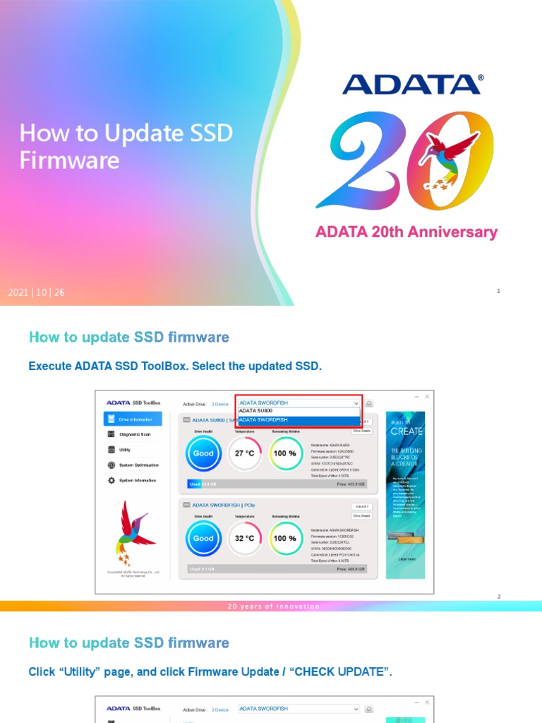 ADATA - How To Update SSD Firmware - 20211026 | PDF