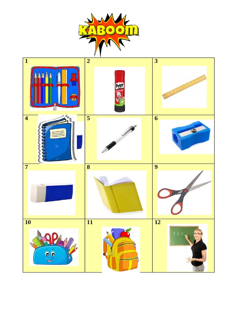 Kaboom School Supplies | PDF