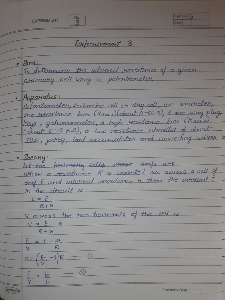 Potentiometer Experiment | PDF