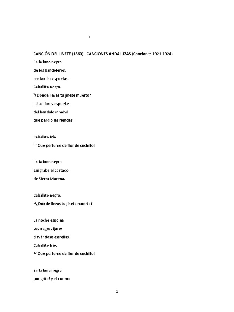 Prácticas Poemas García Lorca | PDF | Federico García Lorca