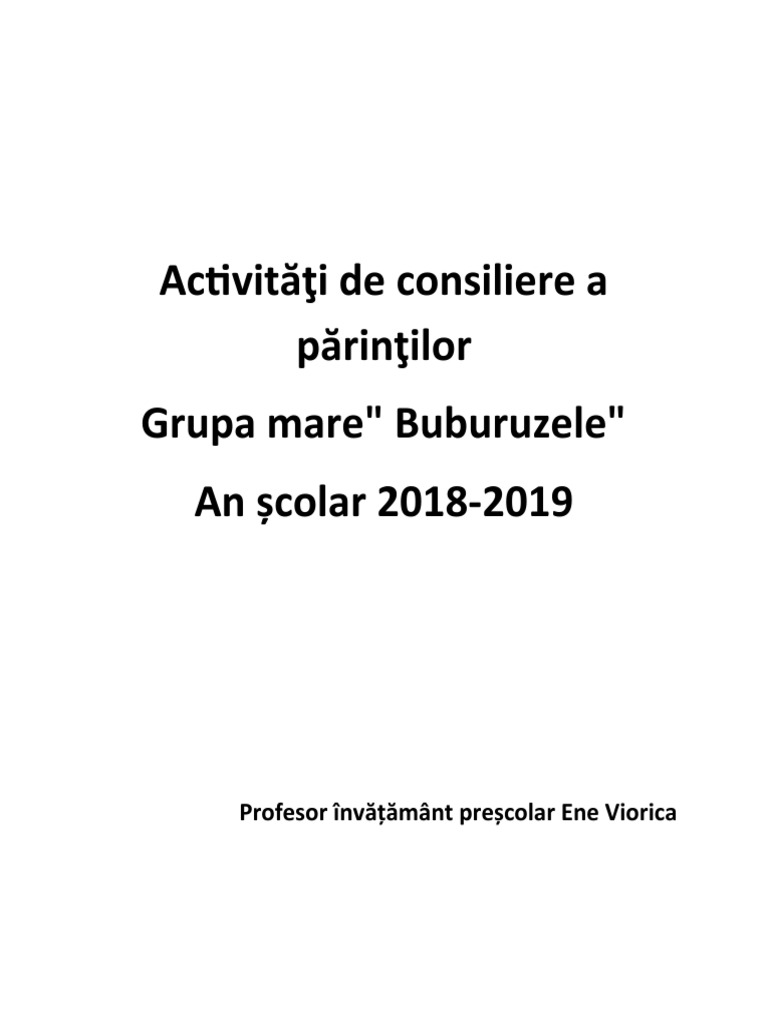 Activitati de Consiliere A Parintilor | PDF