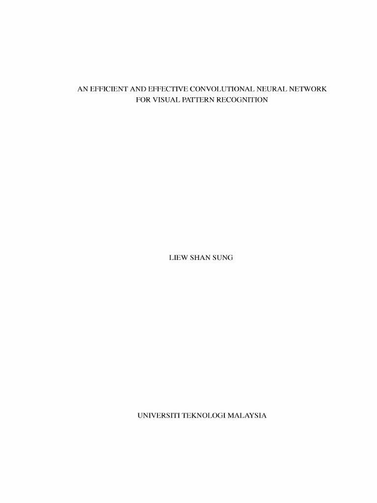 An Efficient and Effective Convolutional Neural Network For Visual Pattern Recognition | PDF ...