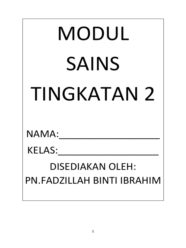Modul Sains Tingkatan 2 | PDF
