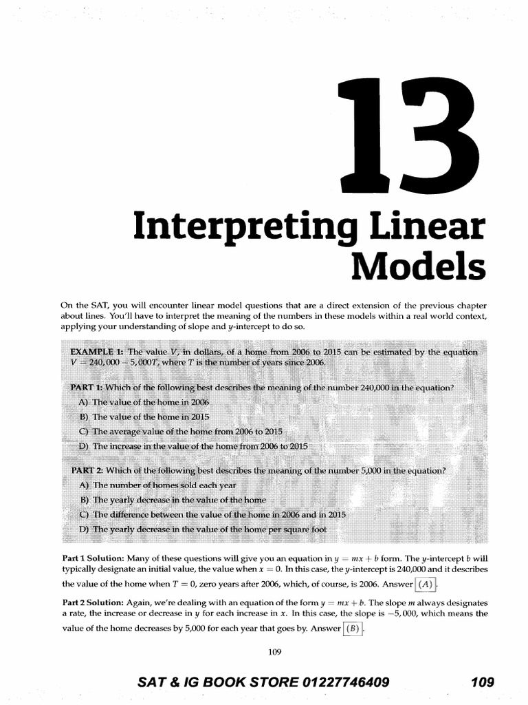 P13. Interpreting Linear Models | PDF
