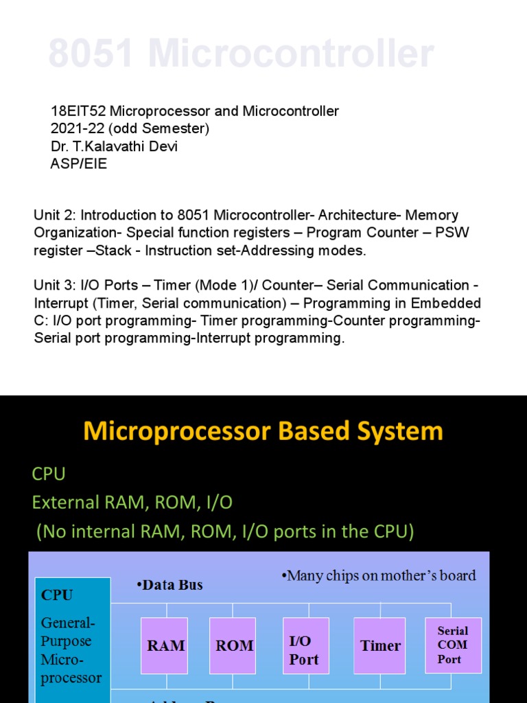8051 Microcontroller Architecture and Programming | PDF ...