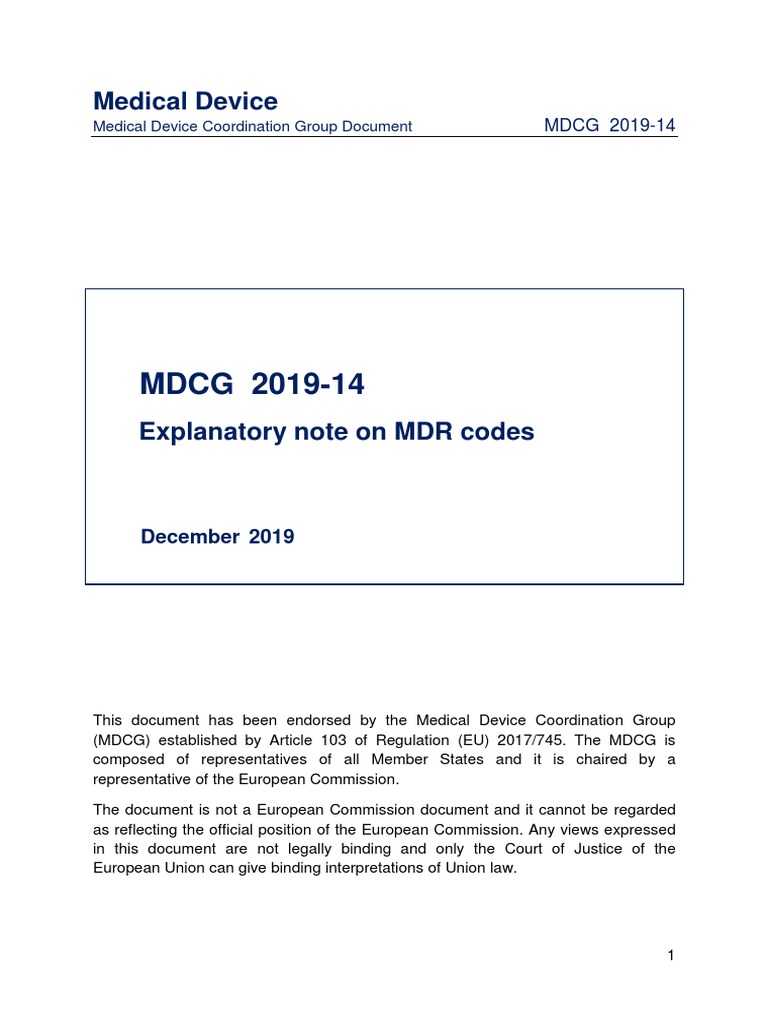 MD MDCG 2019 14 MDR Codes en | PDF | Sterilization (Microbiology ...
