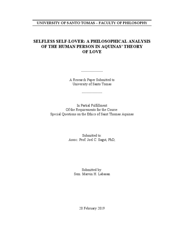 Sample of Abstract, Front Page and List of Bibliography | PDF | Thomism ...