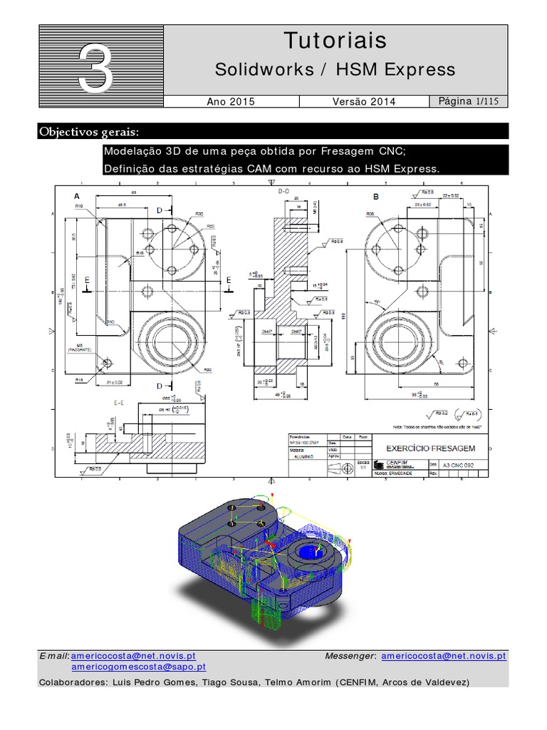 Tutorial 3 SolidWorks HSM Express | PDF | Processos industriais | Geometria