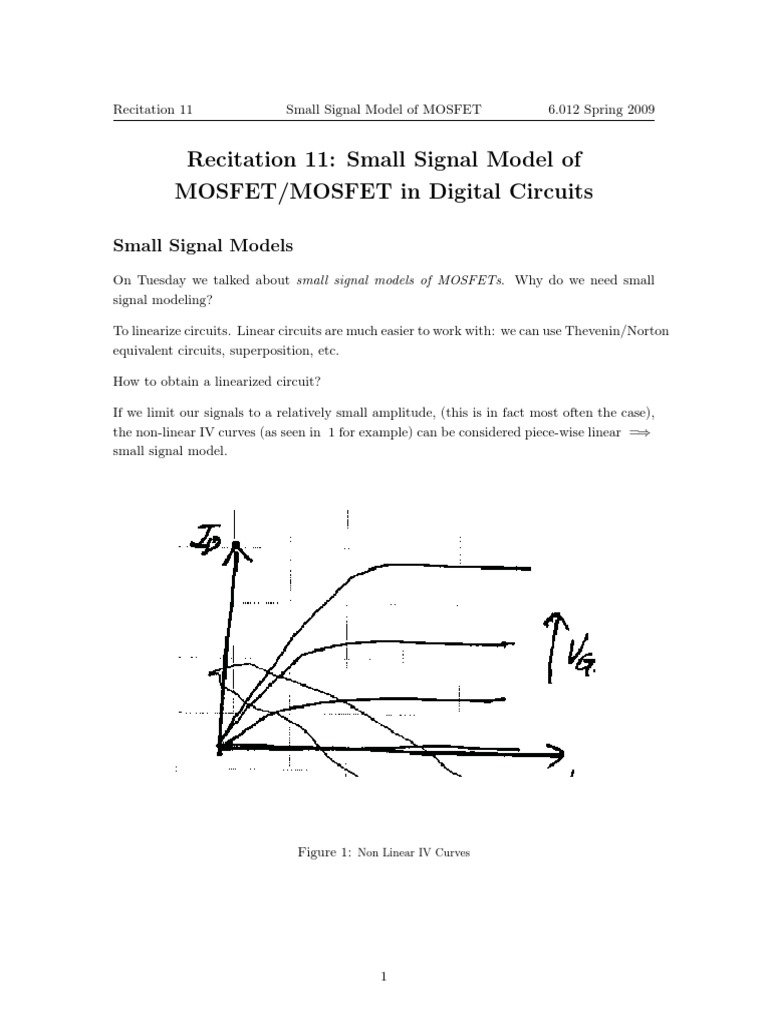 Recitation 11: Small Signal Model of MOSFET/MOSFET in Digital Circuits ...