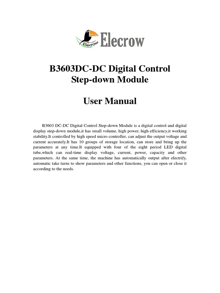 Fuente B3603 User Manual | PDF | Parameter (Computer Programming) | Power Supply