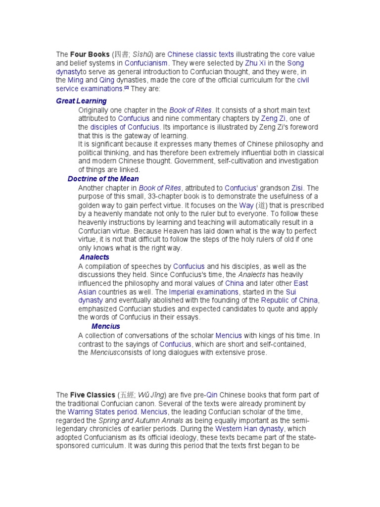 The Four Confucian Classics: Core Texts of Confucian Philosophy ...