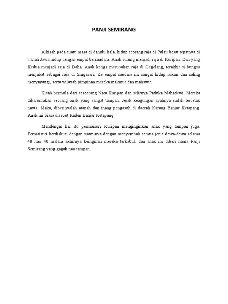 Panji Semirang | PDF