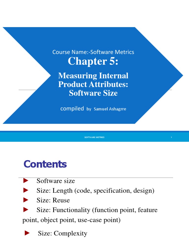 Measuring Internal Product Attributes: Software Size | PDF | Time ...