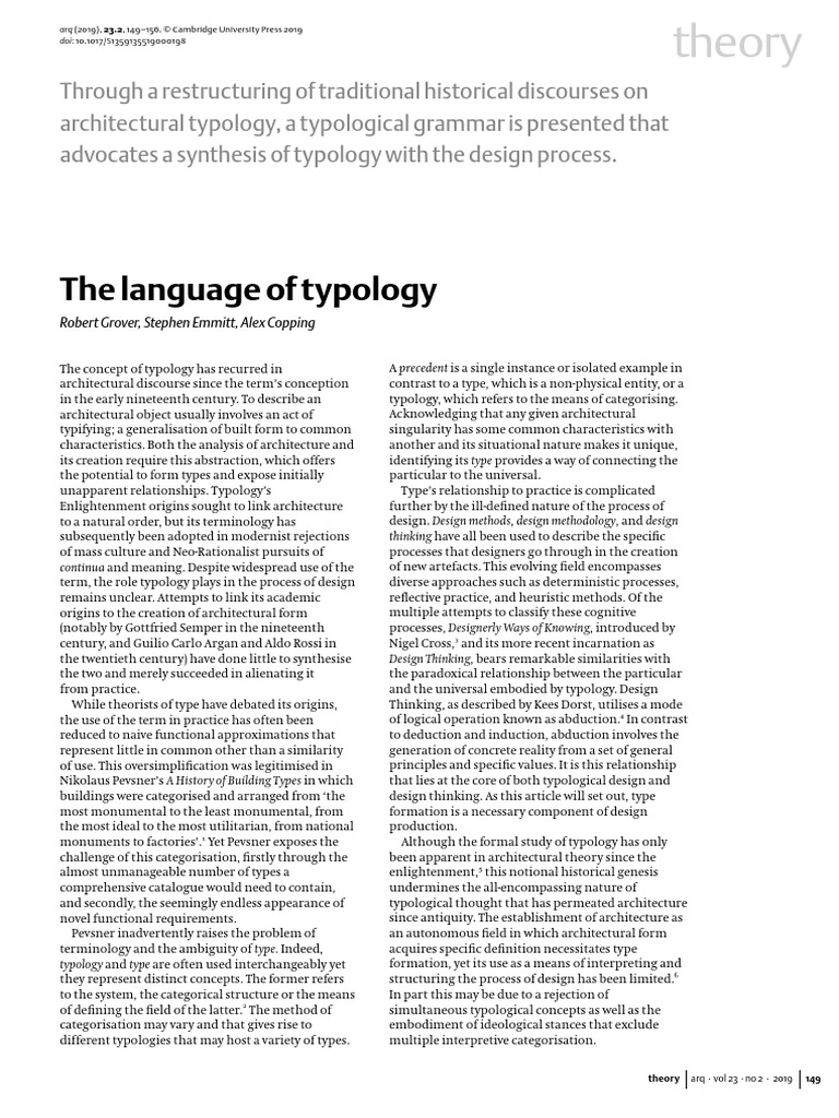 The Language of Typology | PDF | Thought | Design