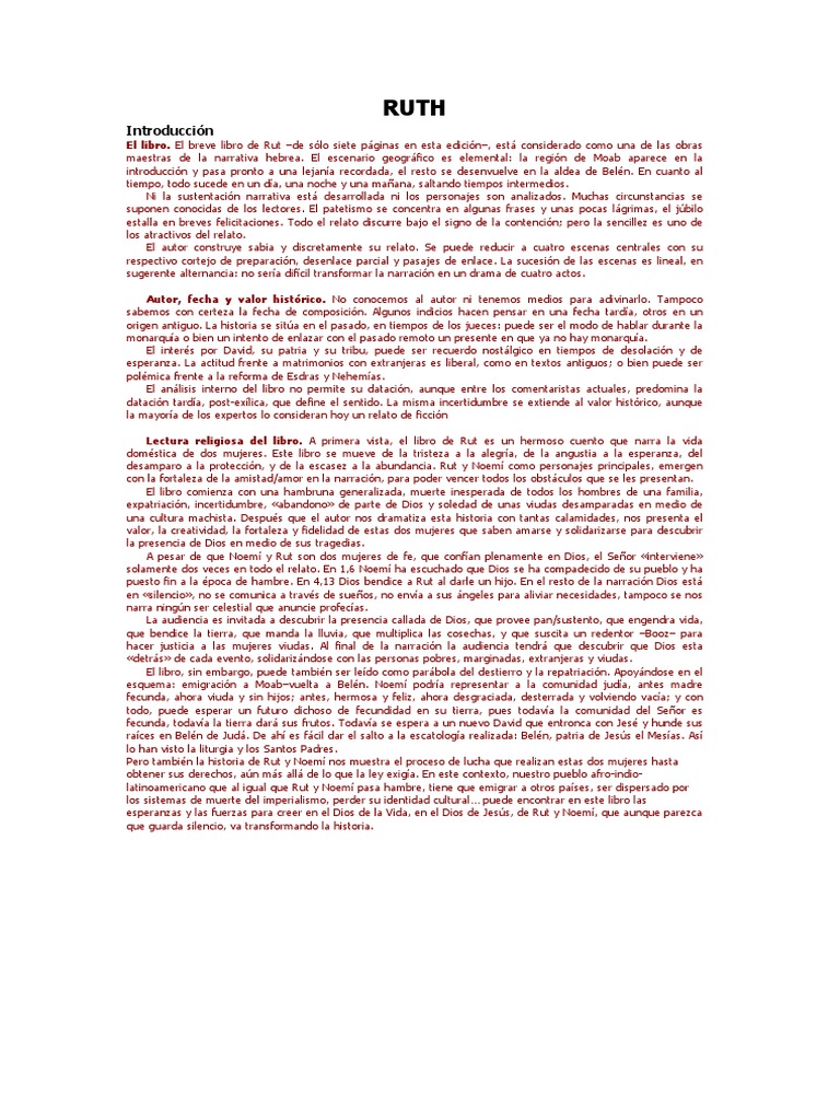 Libro de Rut | PDF | Libro de rut | Noemí (figura bíblica)