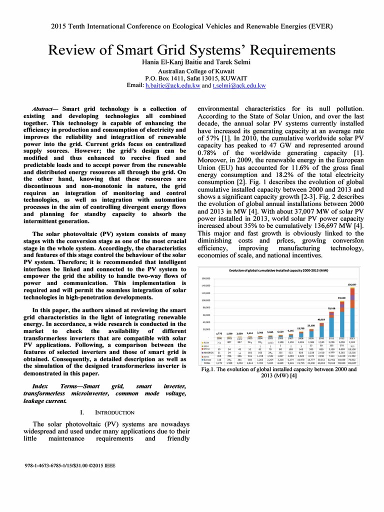 Review of Smart Grid Systems' Requirements | PDF | Smart Grid ...