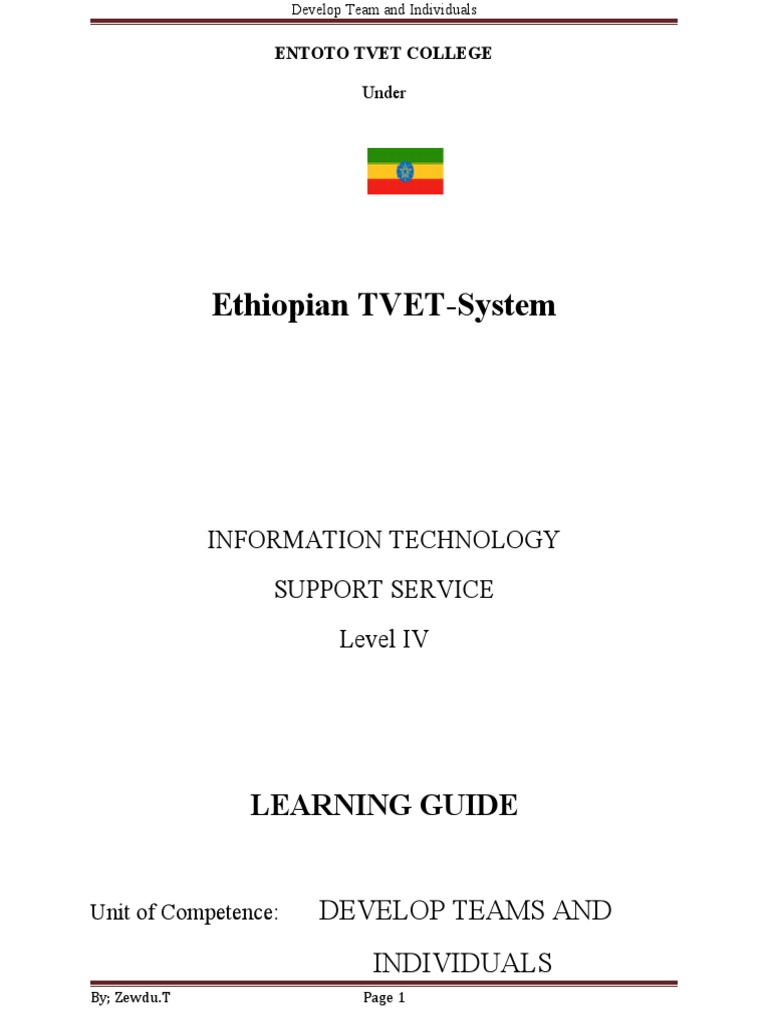 Ethiopian TVET-System: Learning Guide | PDF | Leadership | Goal