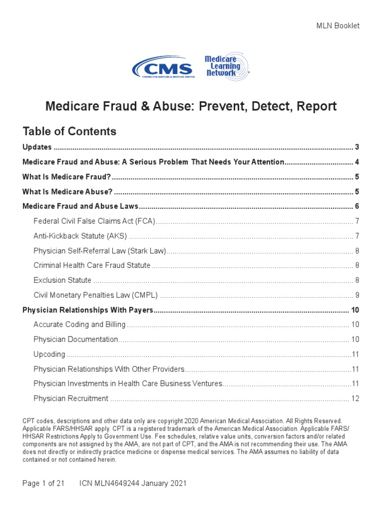 Medicare Fraud & Abuse: Prevent, Detect, Report | PDF | Medicare ...