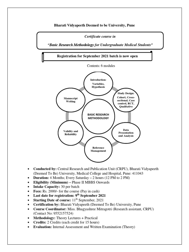 Basic Research Methodology Course for Doctors | PDF | Medical School ...