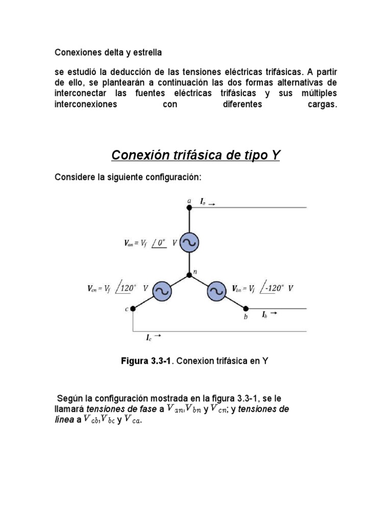 Conexiones Delta y Estrella | PDF | Corriente eléctrica | Energia electrica