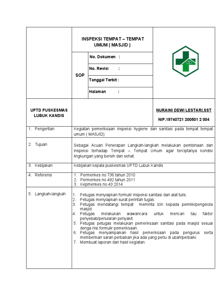 Sop Ikl Masjid | PDF | Bisnis | Sains & Matematika
