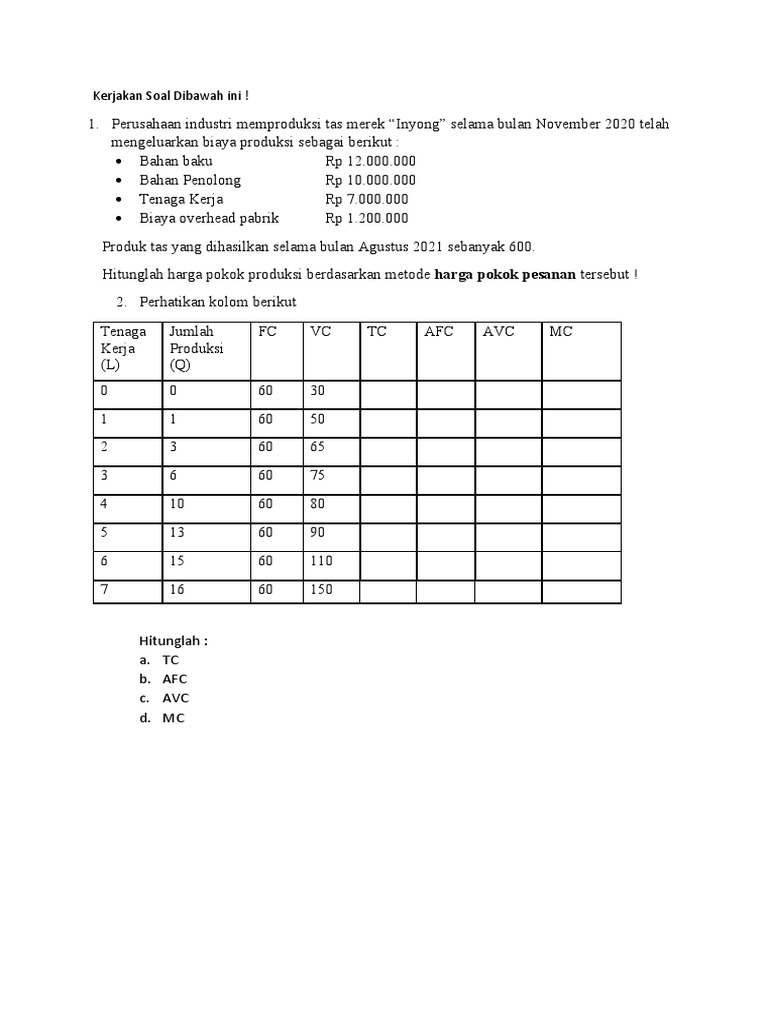 Soal Latihan PKK | PDF
