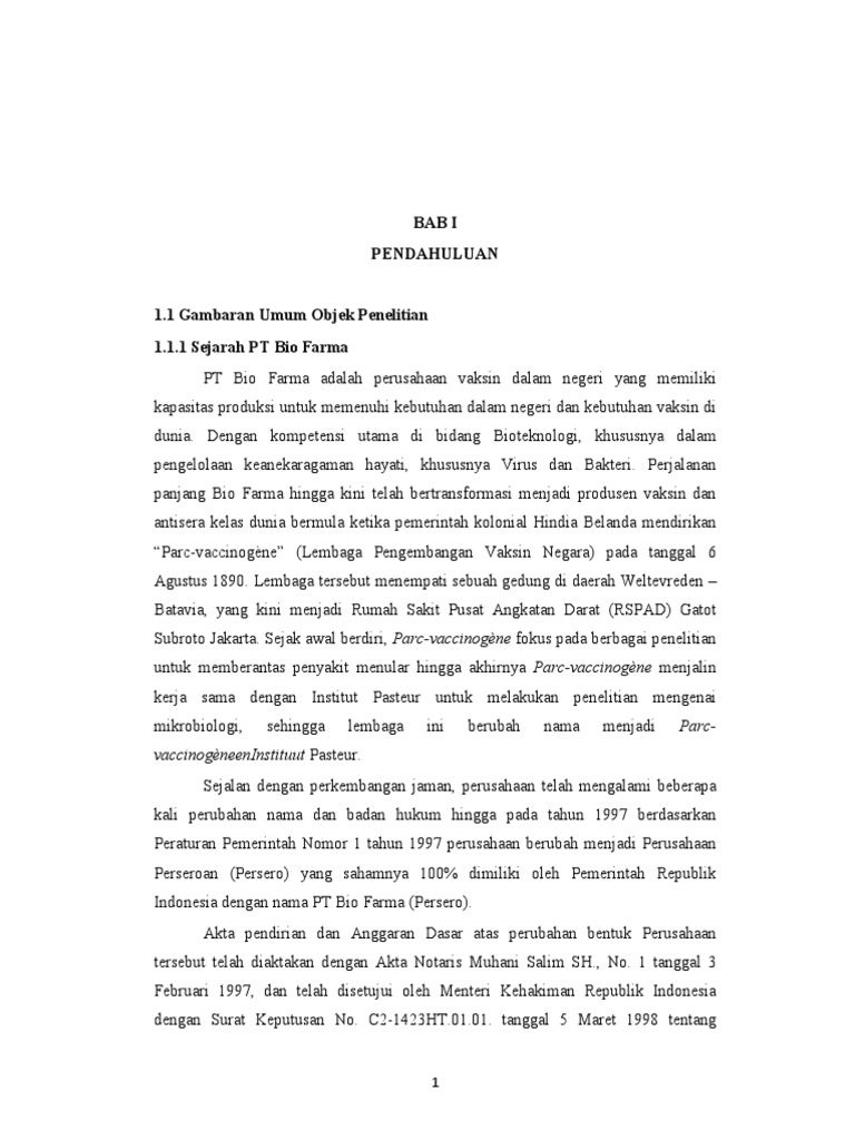 Sejarah dan Visi PT Bio Farma | PDF
