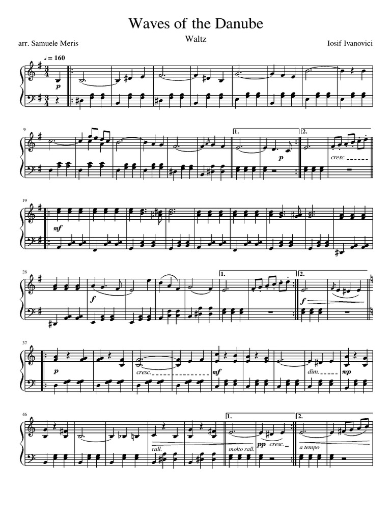 Waves of the Danube Sheet Music | PDF | Musical Forms