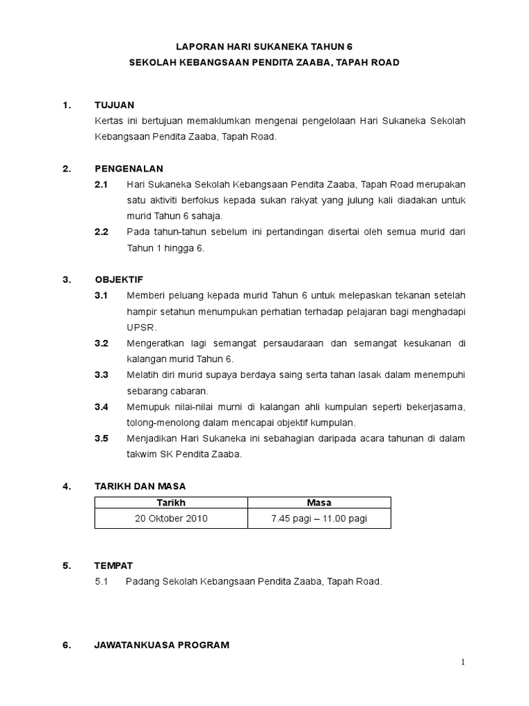 LAPORAN Sukaneka SKPZ | PDF