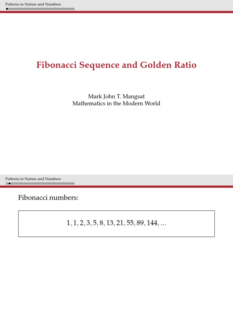 Fibonacci Sequence and Golden Ratio | PDF | Elementary Mathematics | Numbers