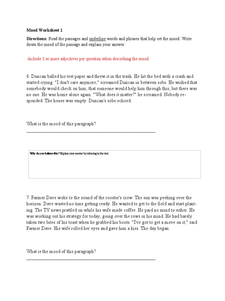 Tone Mood Assignment Microsoft Word | PDF