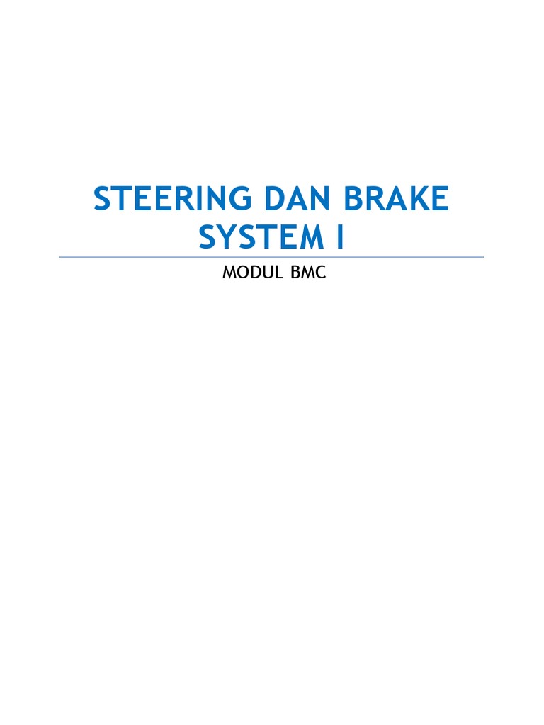 Steering Dan Brake System I: Modul BMC | PDF